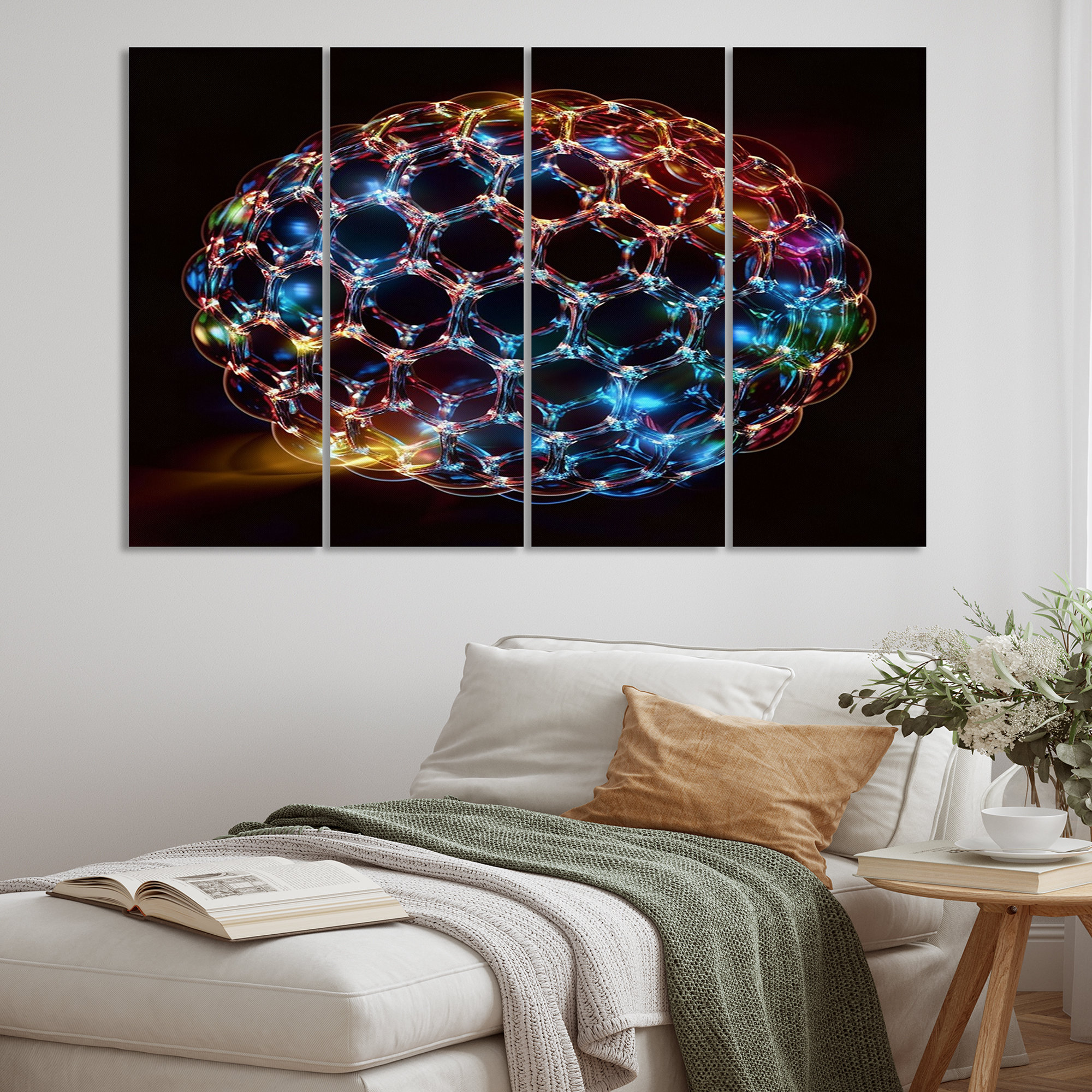 Wrought Studio™ Circulare Gold Infinity Matrix I sur toile, reproduction de 4 pièces | Wayfair